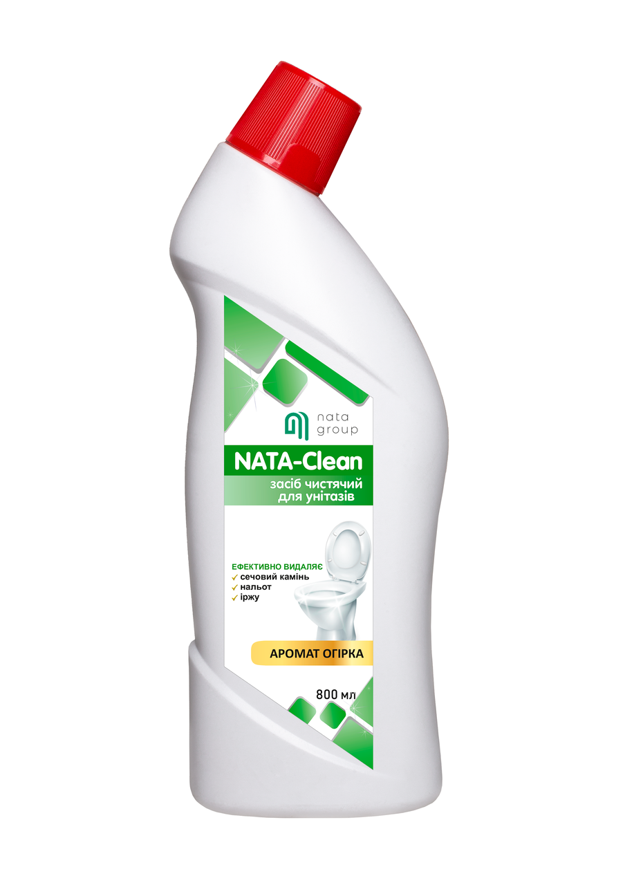 Засіб чистячий "NATA-Clean для унітазів" з ароматом огірка, флакон 800 мл з носиком: продаж ...